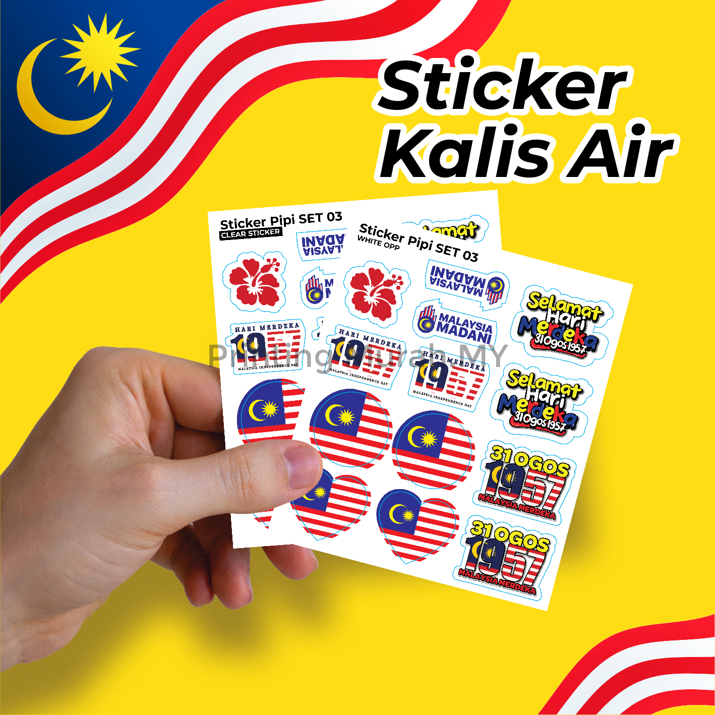STICKER PIPI BENDERA MALAYSIA MURAH / HARGA BORONG ( BELI 10 SET ...