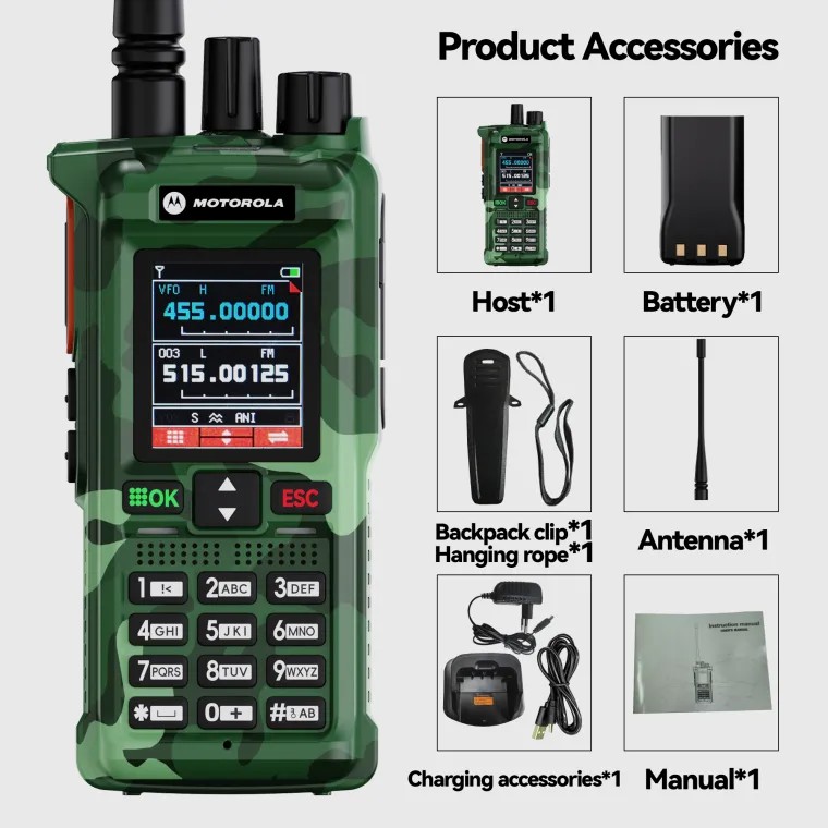 Motorola GT12 professional walkie-talkie high-power dual-band radio 20W ...