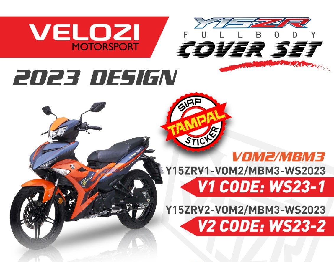 COVERSET BODYSET ORIGINAL VELOZI TANAM SET Y15 Y15ZR YSUKU V1 V2 ORANGE ...