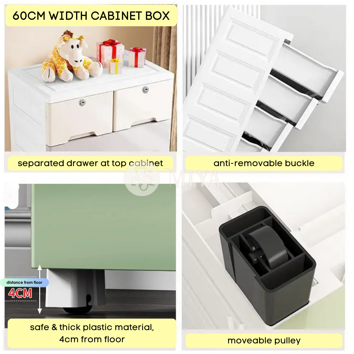 Plastic Storage Drawer Cabinet With Lock Almari Baju Murah Baju Drawer ...