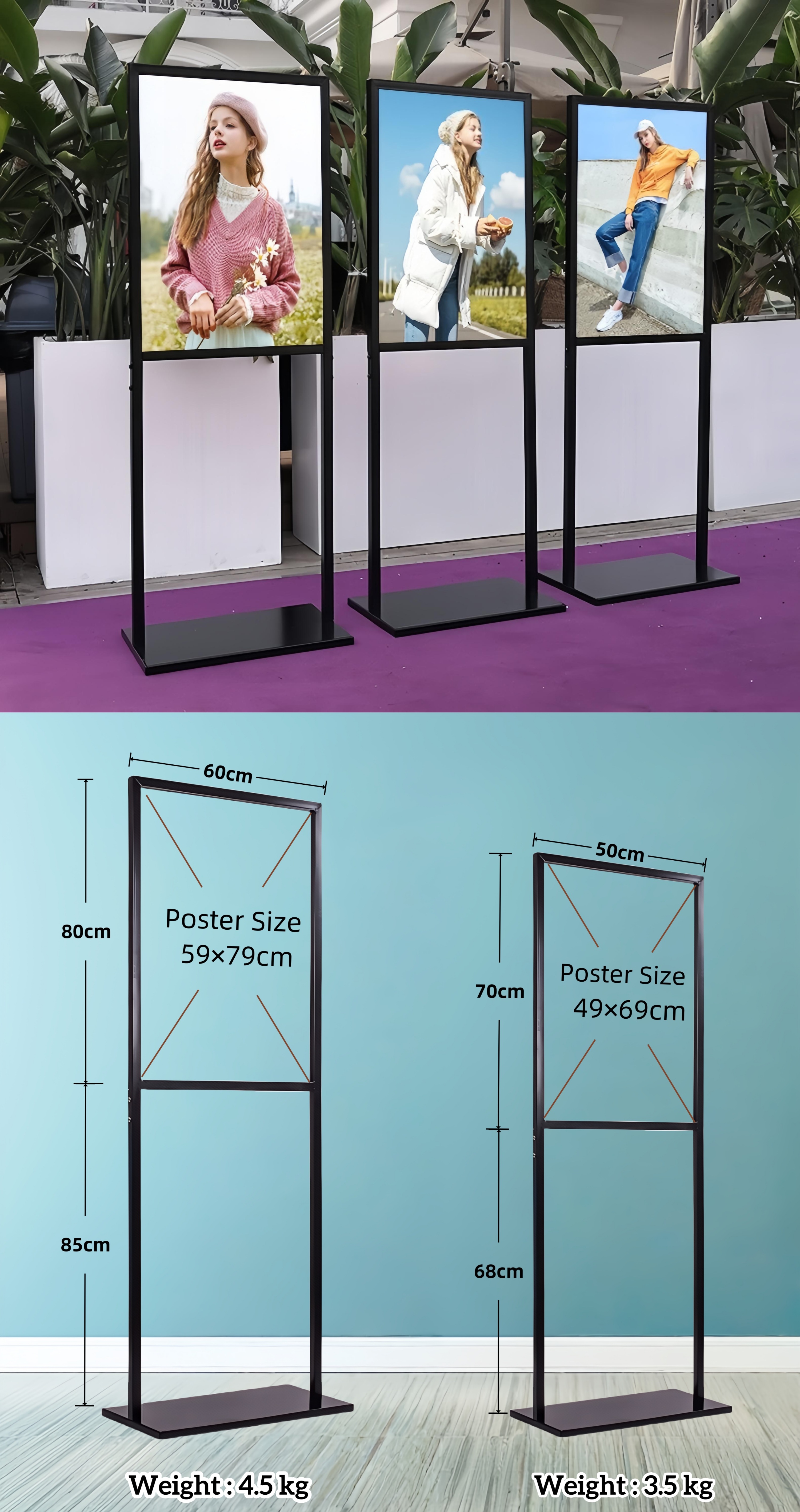 Heavy Duty Poster Display Stand Mall Restaurant Metal Signage Stand ...