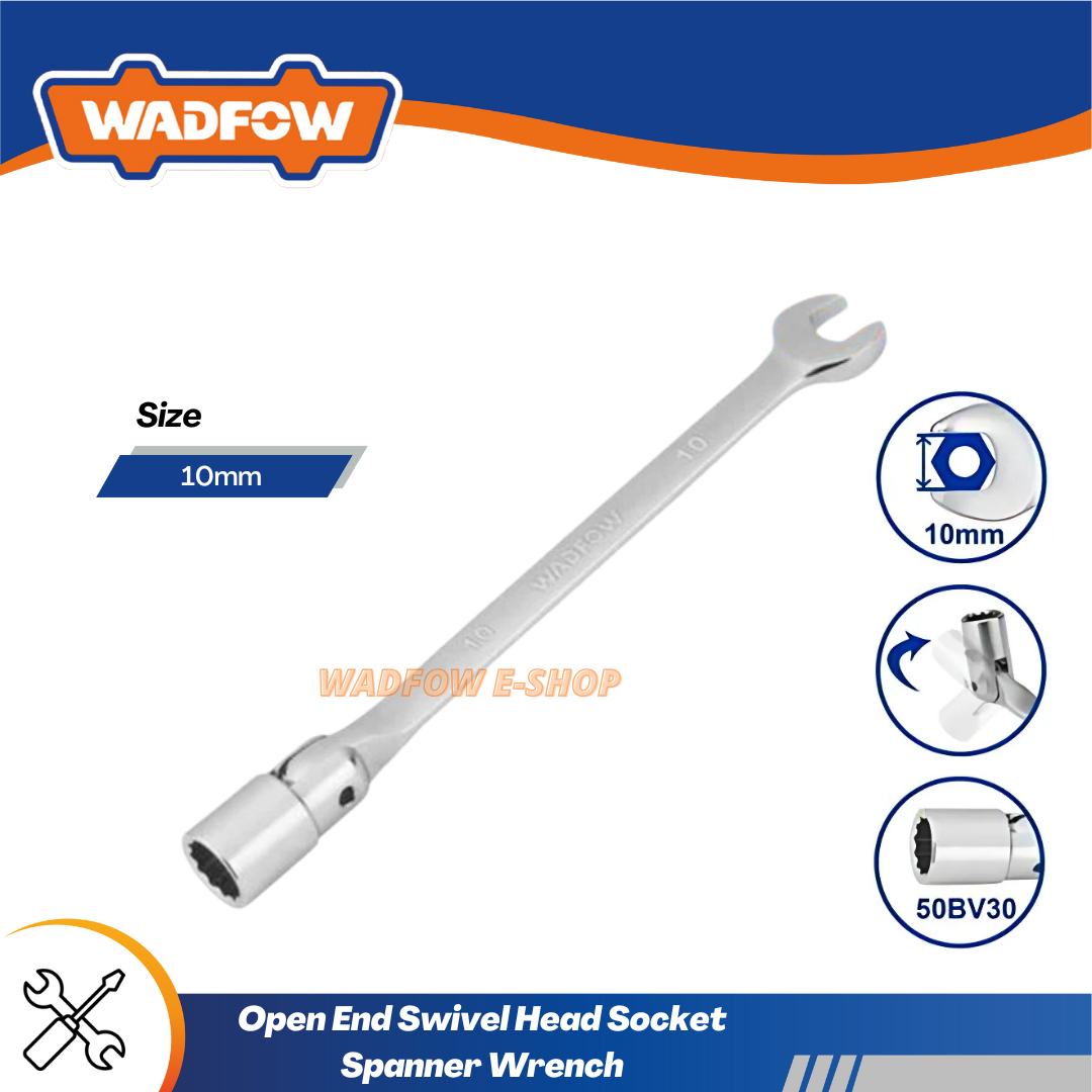 TOTAL Open End Swivel Head Socket Spanner (8 - 17MM) / WADFOW WTH1E10 ...