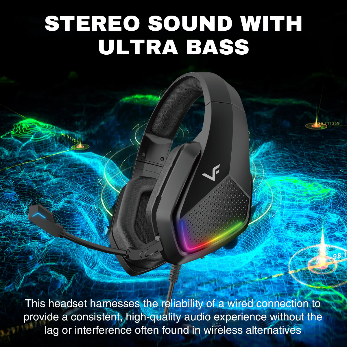 Vinnfier Toros 7 Pro Gaming Headset Extra Bass RGB LED Light Stereo ...