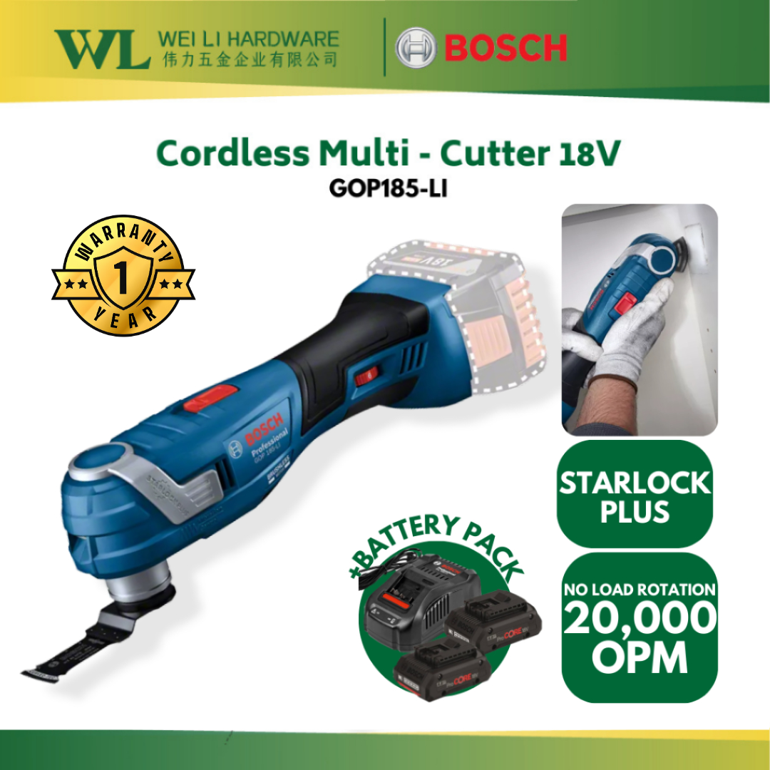 BOSCH GOP185-LI Cordless Multi Cutter 18V/Have Duty/Oscillating Tools ...