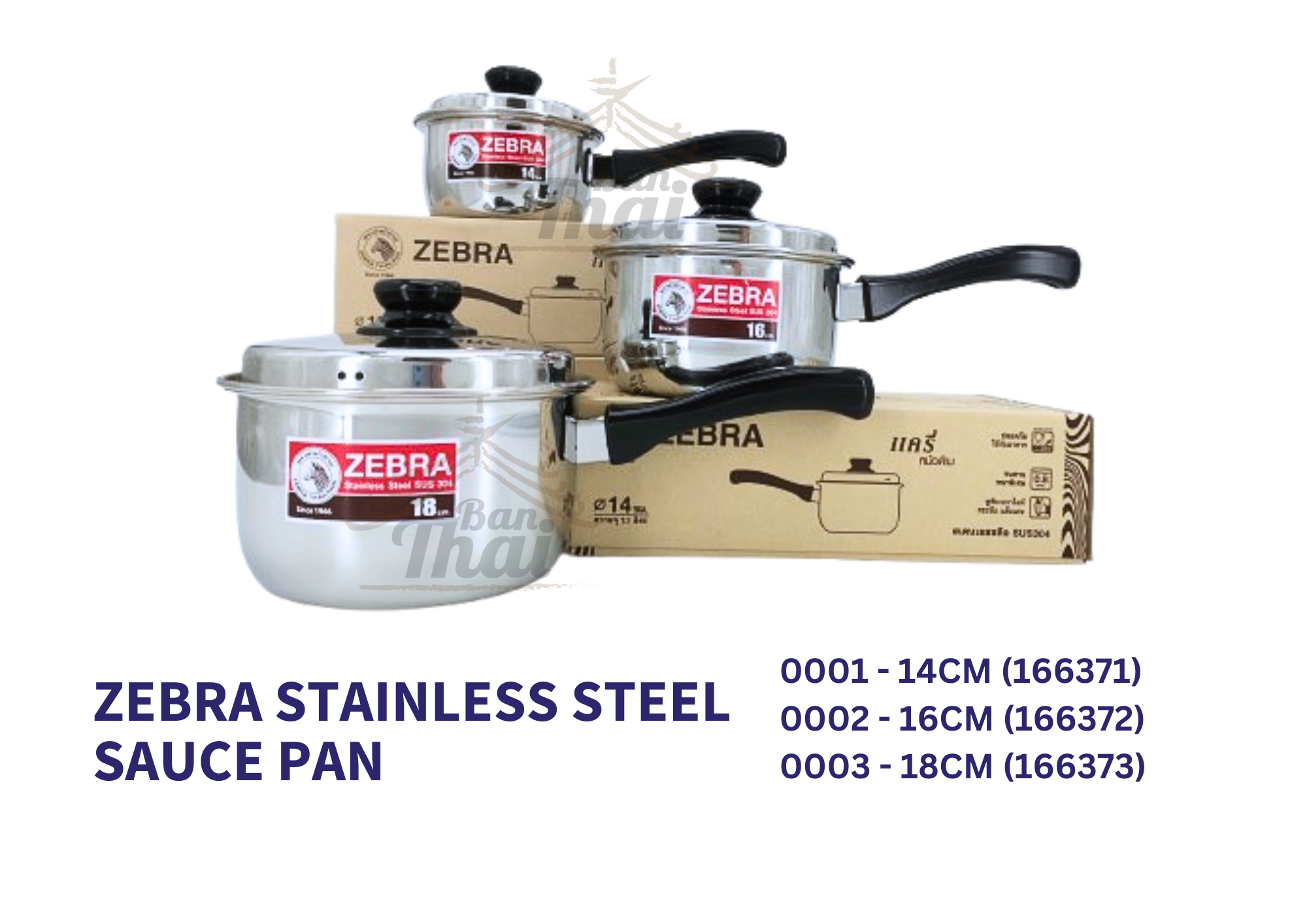 ZEBRA STAINLESS STEEL SAUCE PAN CARRY 14CM-18CM / JENAMA ZEBRA SS ...