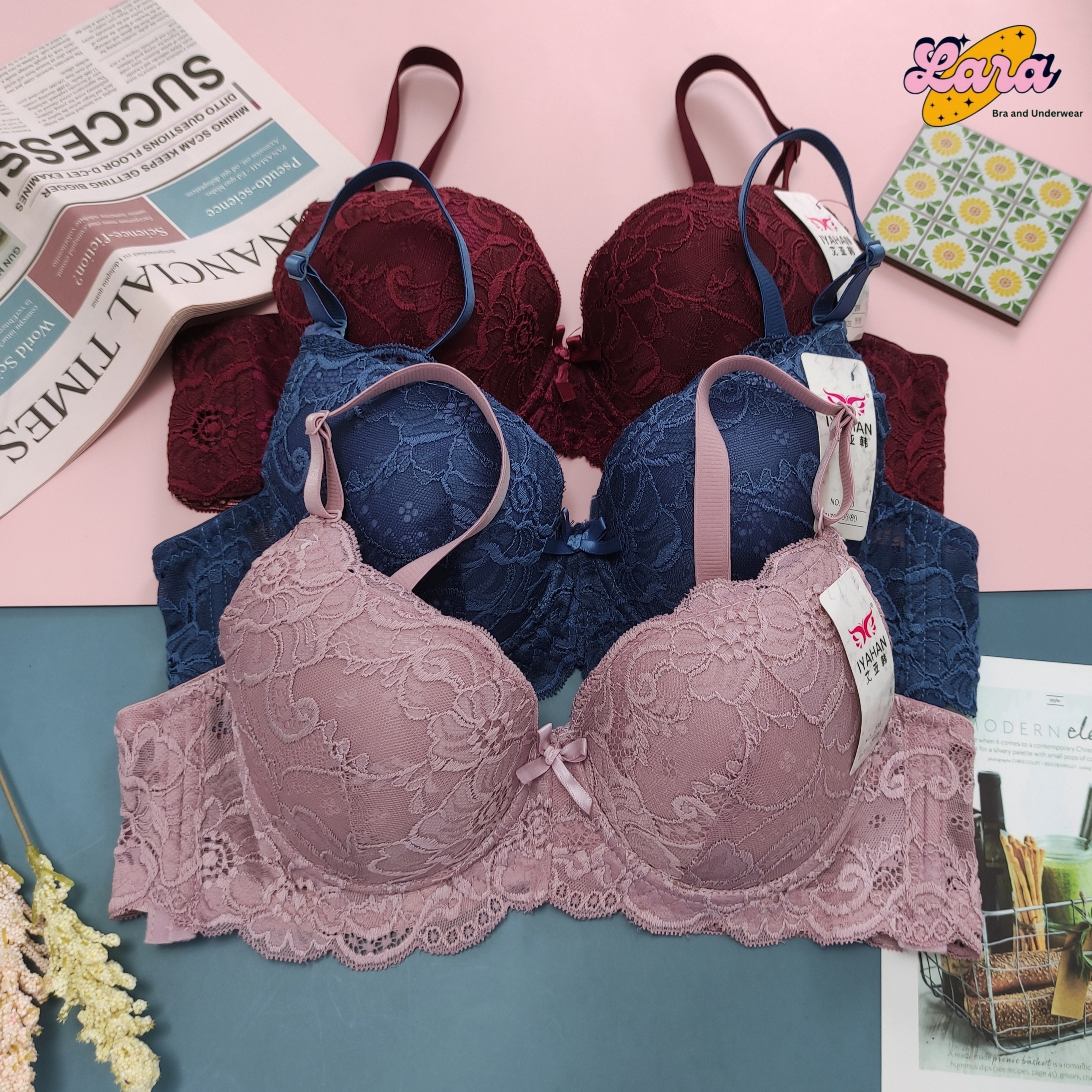 [Lara Lingerie] Bra Women Wired Lace Plus Size Baju Dalam Wanita ...