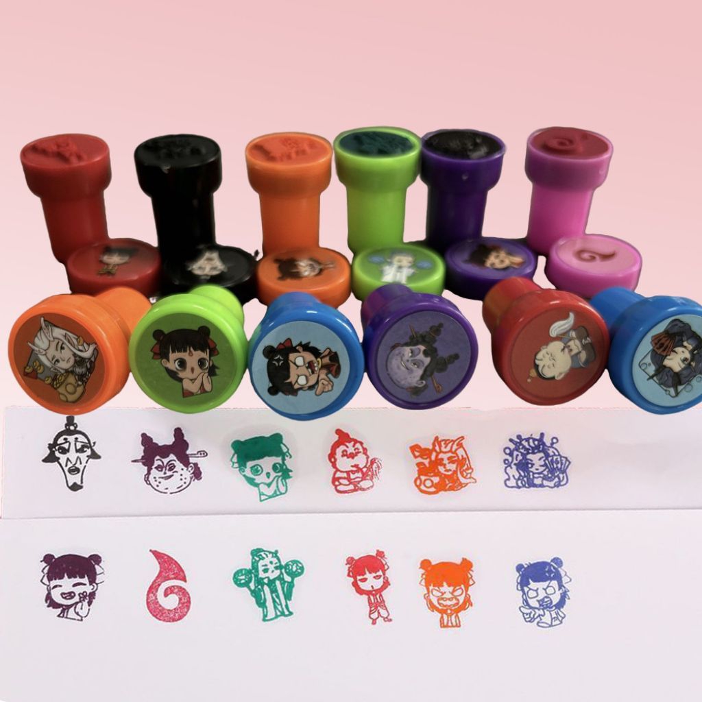 READY STOCK Na Zha rubber stamp chop 哪吒印章多彩卡通印章 萌趣 动漫图案 手账 儿童 盖章Ne Zha ...