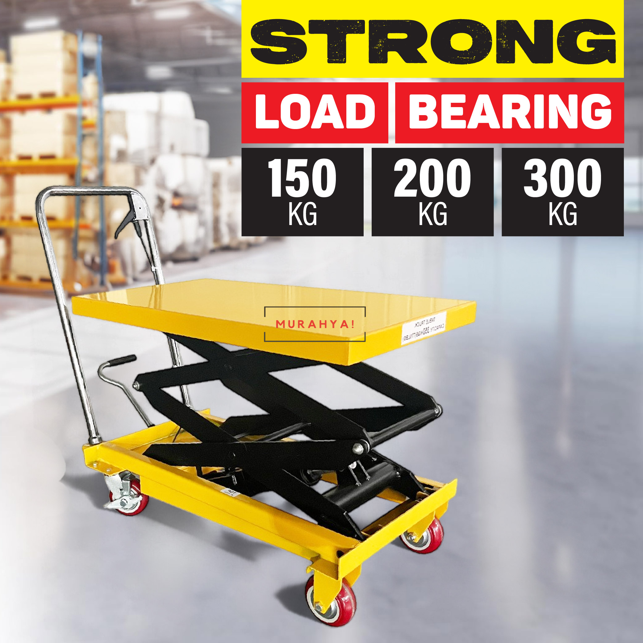 Heavy Duty Hydraulic Trolley Lifting Trolley Table Truck Troli Angkat ...