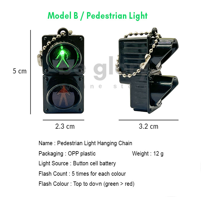 Electronic Traffic Light Keychain Back Pendant LED Luminous Keychain ...