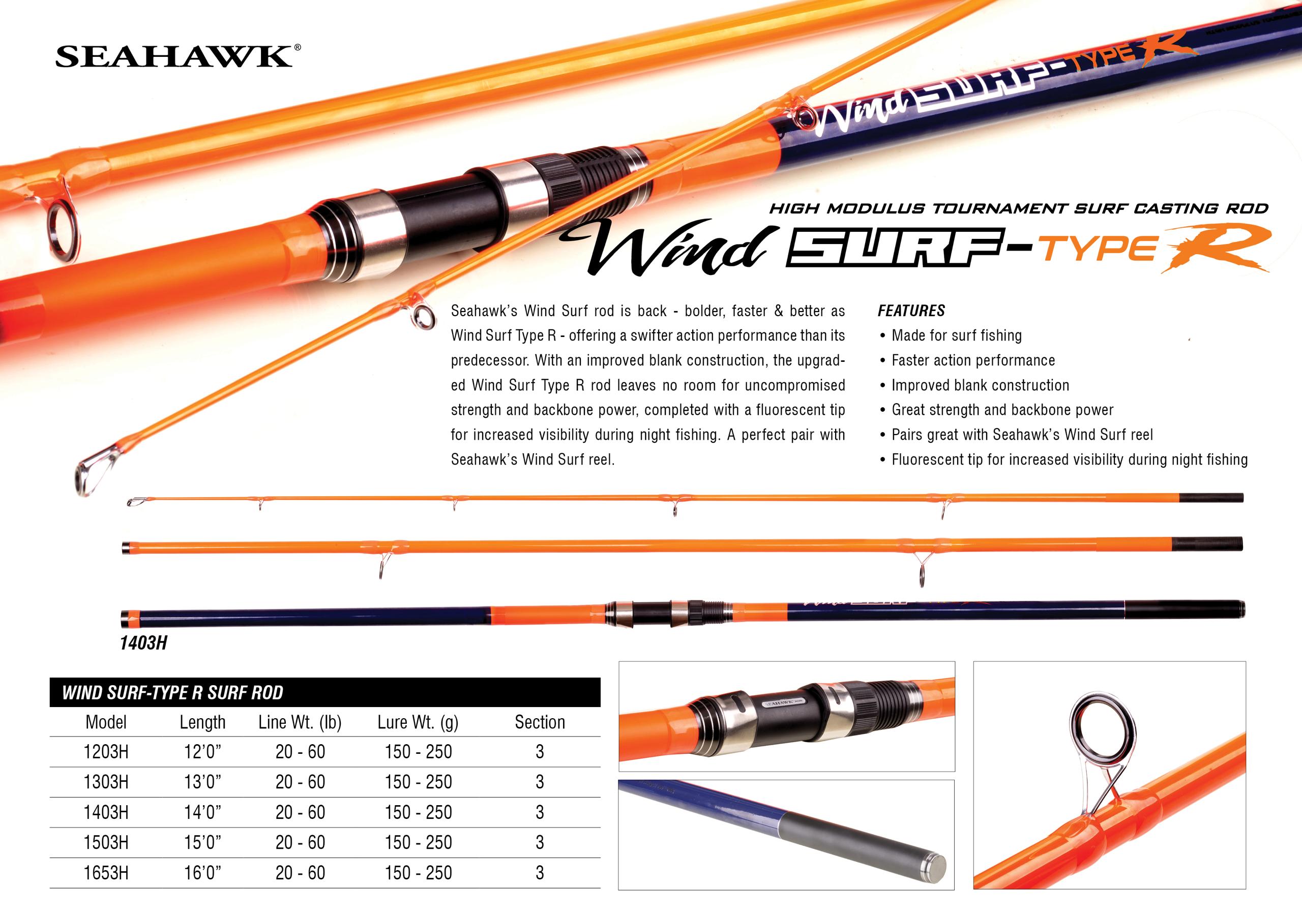 SEAHAWK fishing rod WIND SURF TYPE-R HIGH MODULUS TOURNAMENT SURF ...