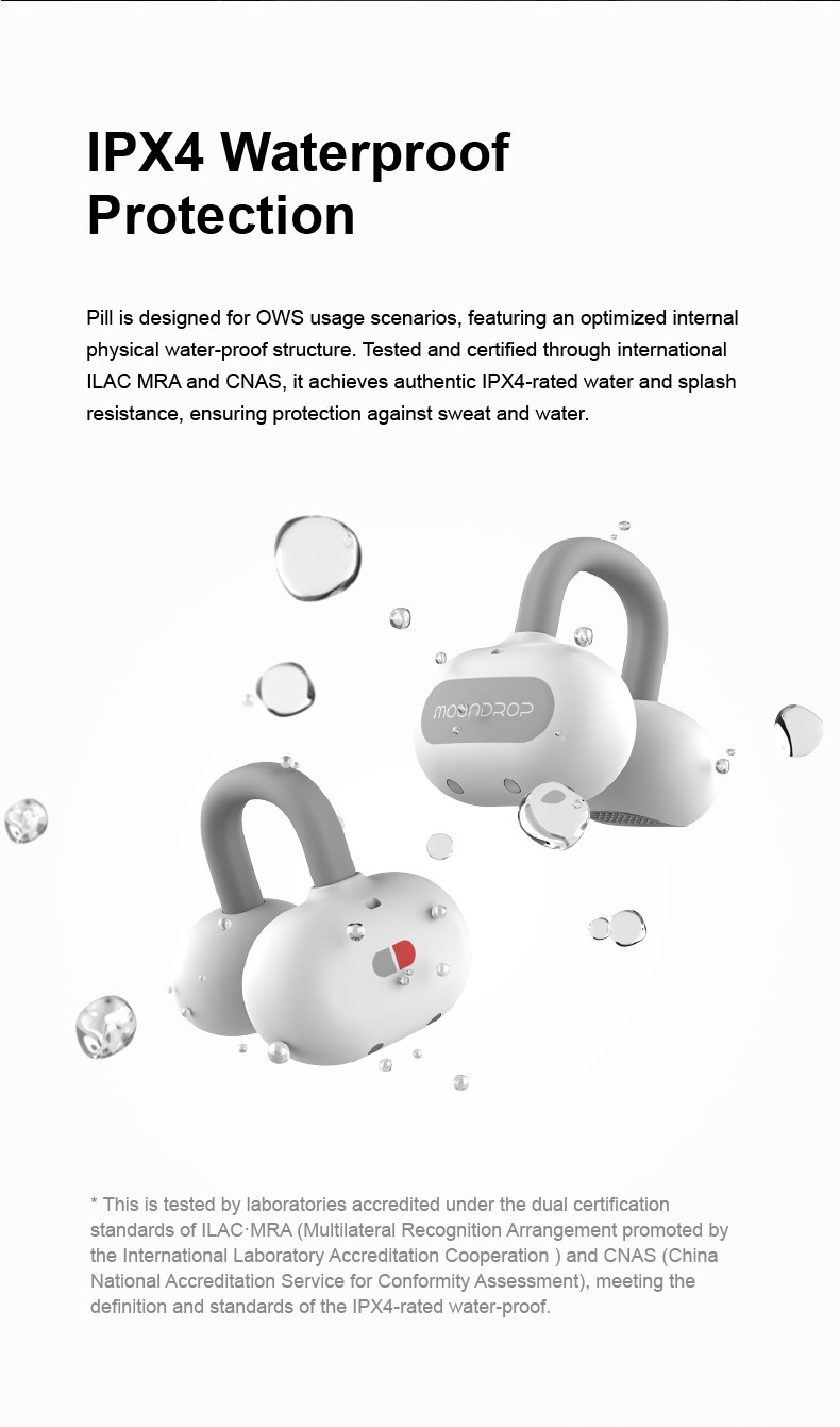 MOONDROP PILL Open Ear Clip Wireless Earphones Bluetooth 6 IPX4 Built ...