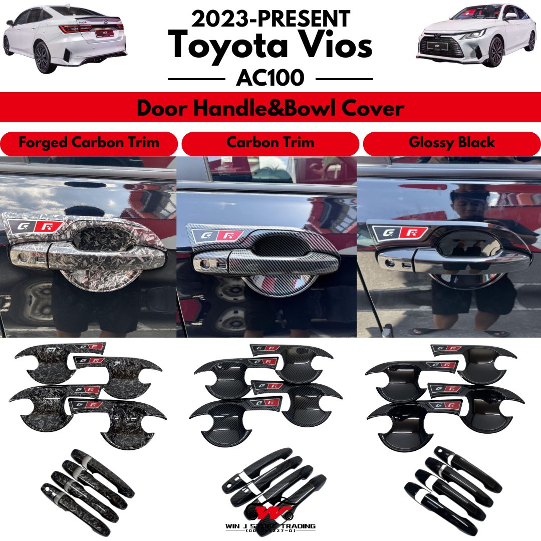 Toyota Vios Gen4 AC100 2023-2025 Carbon Trim/Glossy Back Door Handle ...
