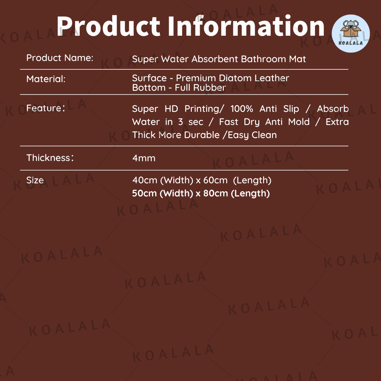 Large Anti Slip Water Absorb Bath Mat Alas Kaki Karpet Antislip Floor ...