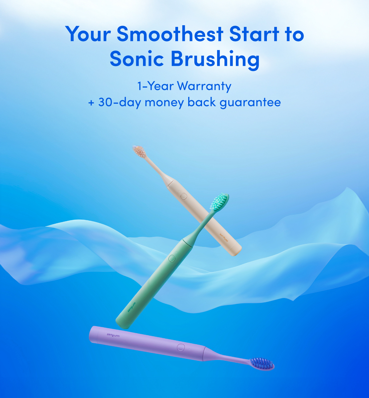 [Duo Set] ZenyumSonic™ Spark Electric Toothbrush (Lilac/Sage/Cream ...
