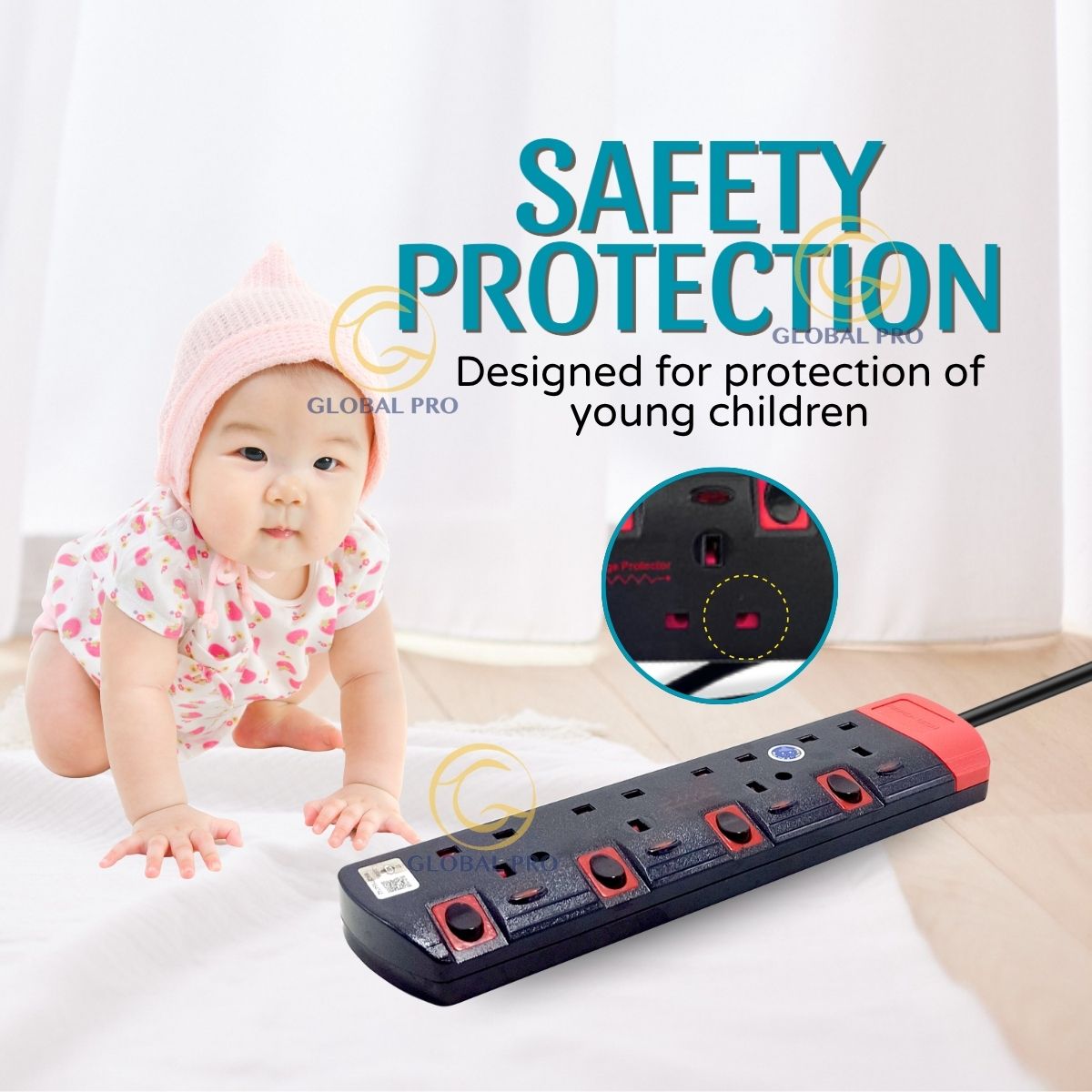 Sirim 𝗚𝗟𝗢𝗕𝗔𝗟 𝗣𝗥𝗢 2 5mtr Power Extension Socket Trailing Socket Surge Protection Extention