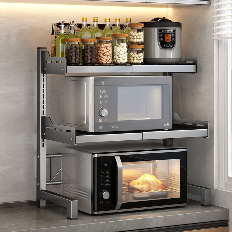 Microwave Rack Oven Rack Kitchen Rack Stainless Steel Storage Rack Rak ...