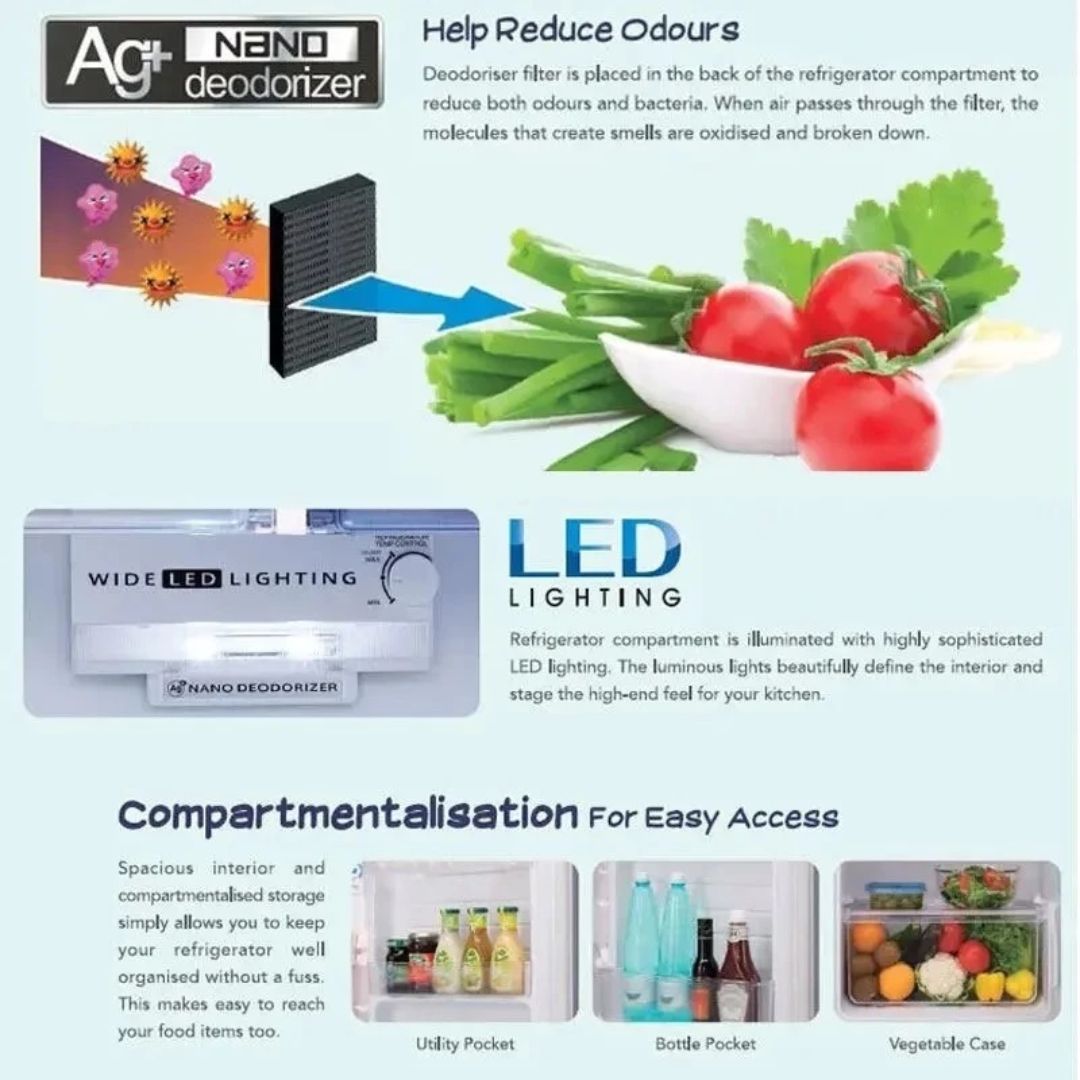 Sharp Peti Ais 2 Pintu - 280L Refrigerator Inverter SJ2822MSS | Shopee ...