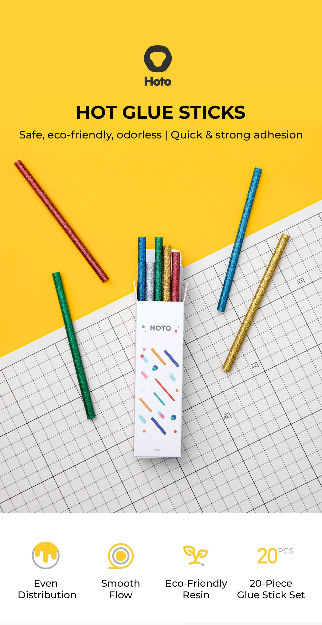 HOTO Hot Glue Sticks Refills (20Pcs) | Shopee Malaysia