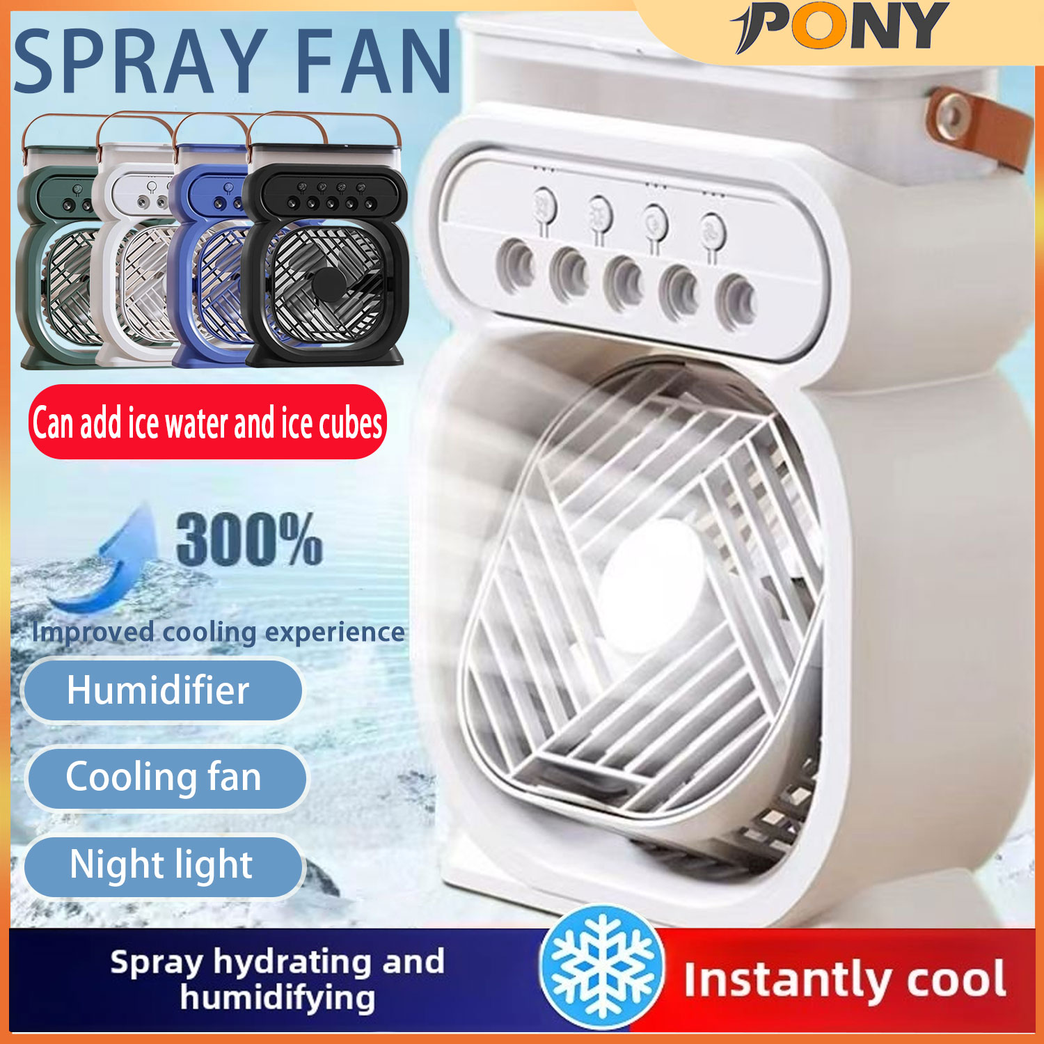 PONY-Portable air conditioner USB Fan air cooler Fan Aircond Humidifier ...