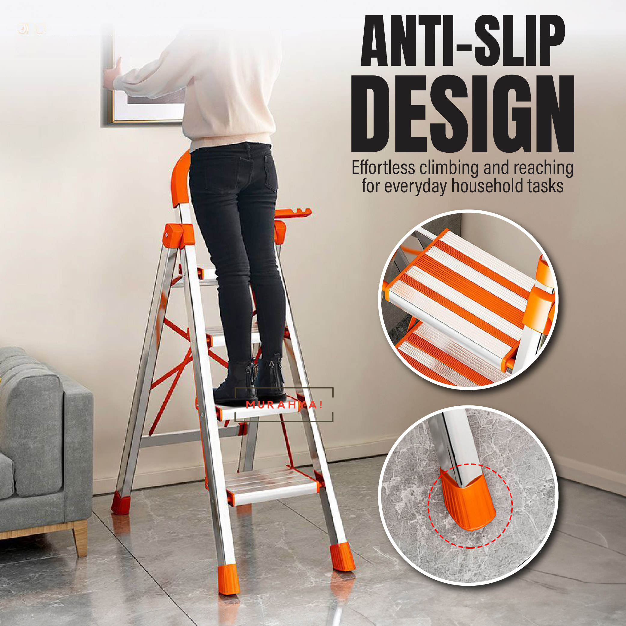Aluminum ladder Foldable Tangga lipat Ladder Folding Heavy Duty Ladder ...