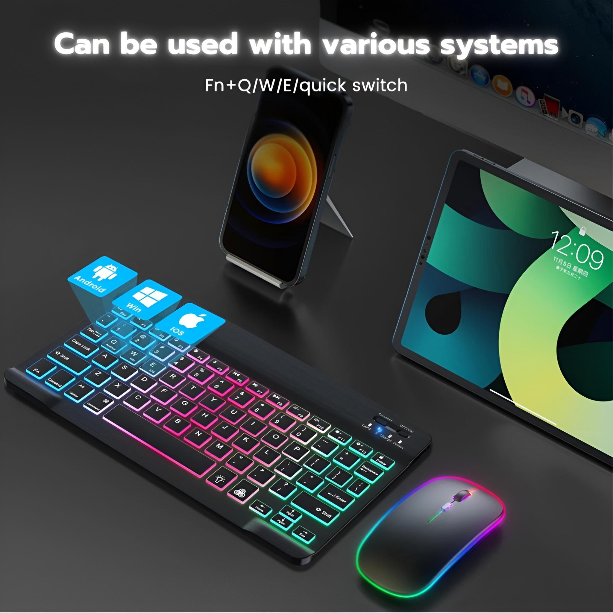 RGB wireless Bluetooth keyboard and mouse with built-in backlight ...