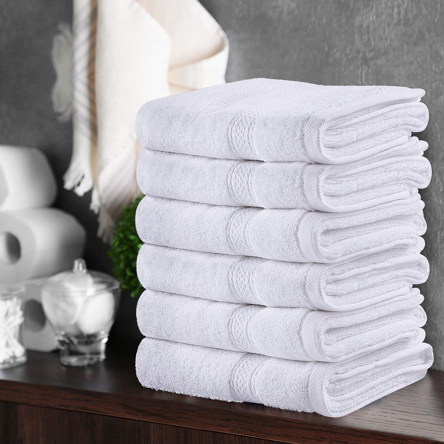 100% Cotton Premium Hotel Adult White Bath Towel - White 70x140cm ...