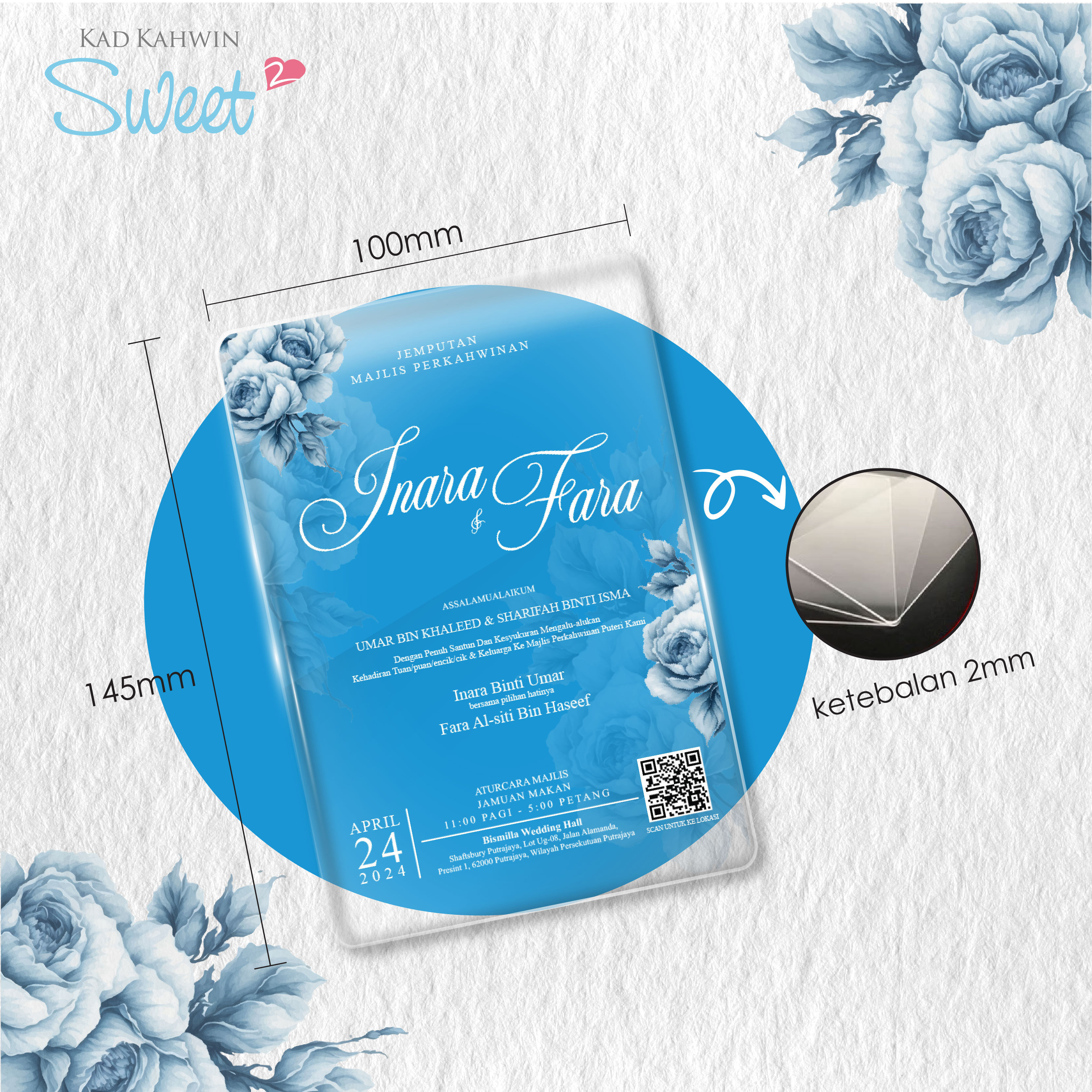 Kad Kahwin Crystal Acrylic Wedding Invitation Card Exclusive VIP / Kad ...