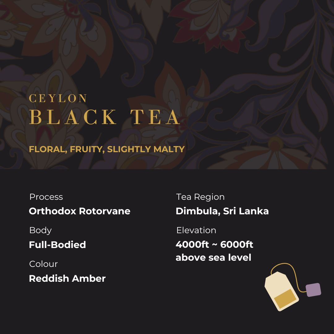 ESNA Ceylon Black Tea – High-Grown Dimbula Blend (2g x 25 Teabags ...