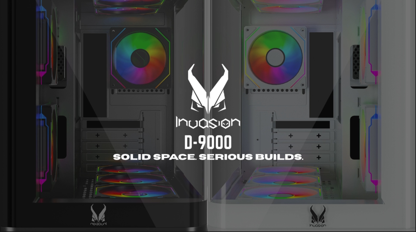 INVASION D-9000 M-ATX GAMING CASE ONLY NO FAN TEMPERED GLASS PANEL WITH ...