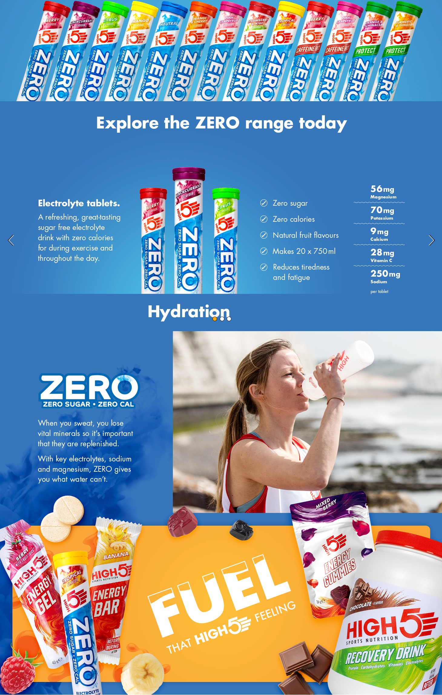 HIGH5 Zero Electrolyte Hydration Tablets 20 Tabs | With and Without ...