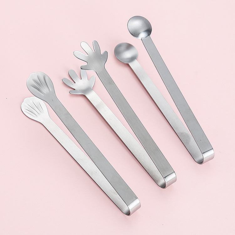 Stainless Steel Food Clip Mini Hand Shape Kitchen Tong Ice Cube Coffee ...