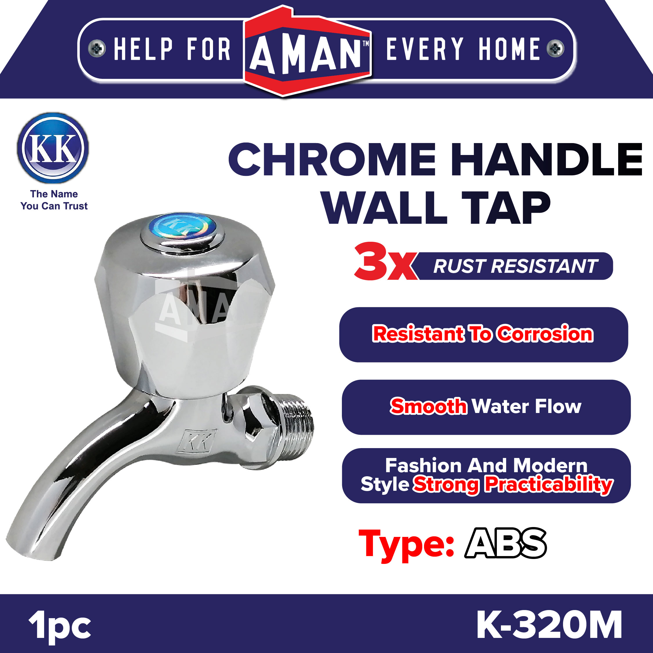 KK BRAND Bib Tap Faucet Bibtap Chrome Wall Tap Pillar Tap Sink Tap Water Tap Basin Tap Faucet ...
