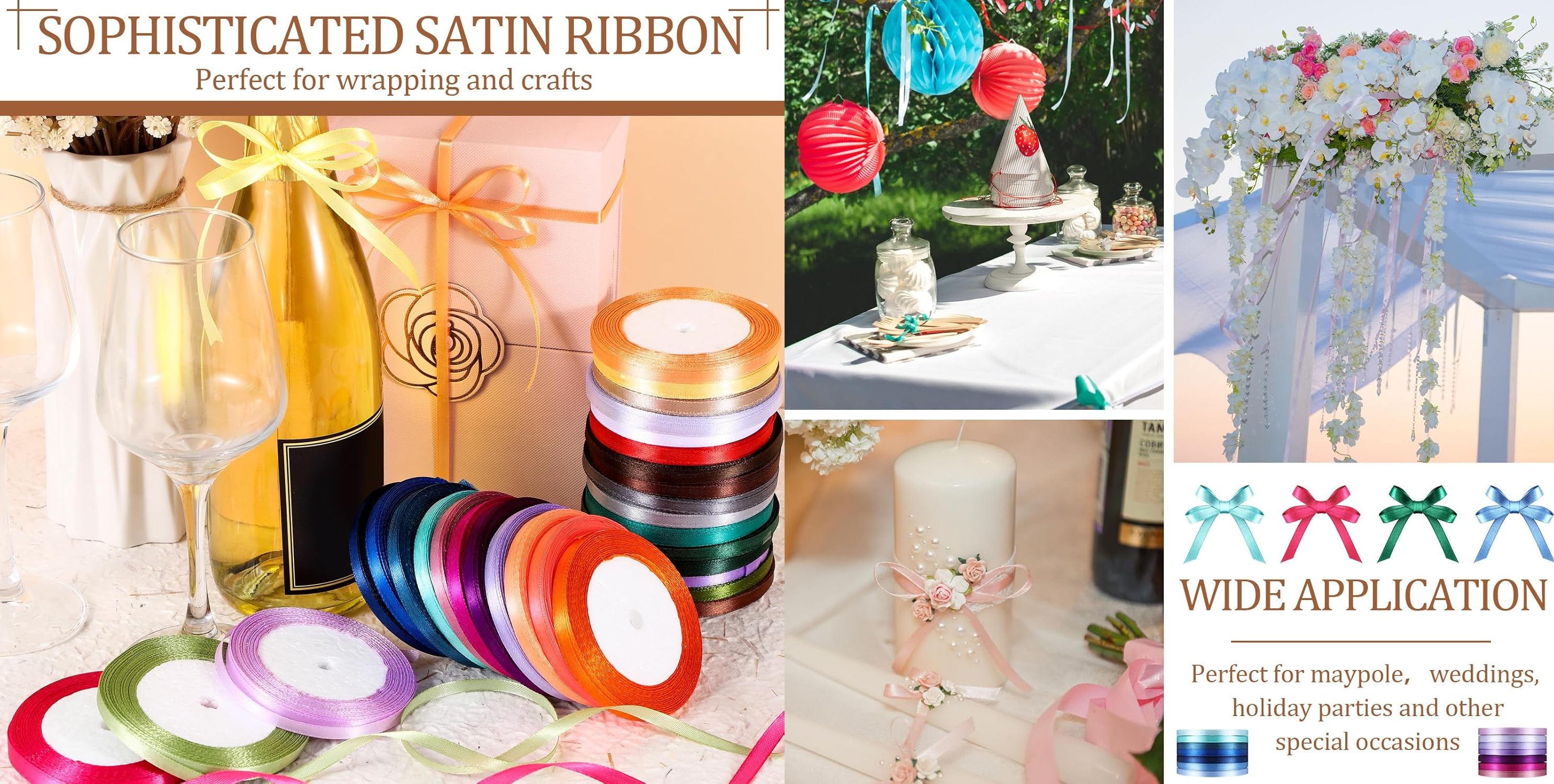 JM #𝐇𝐎𝐓 𝐒𝐚𝐥𝐞(22m)0.6/1.2cm Satin Ribbon Reben Riben Craft Hias Bow ...