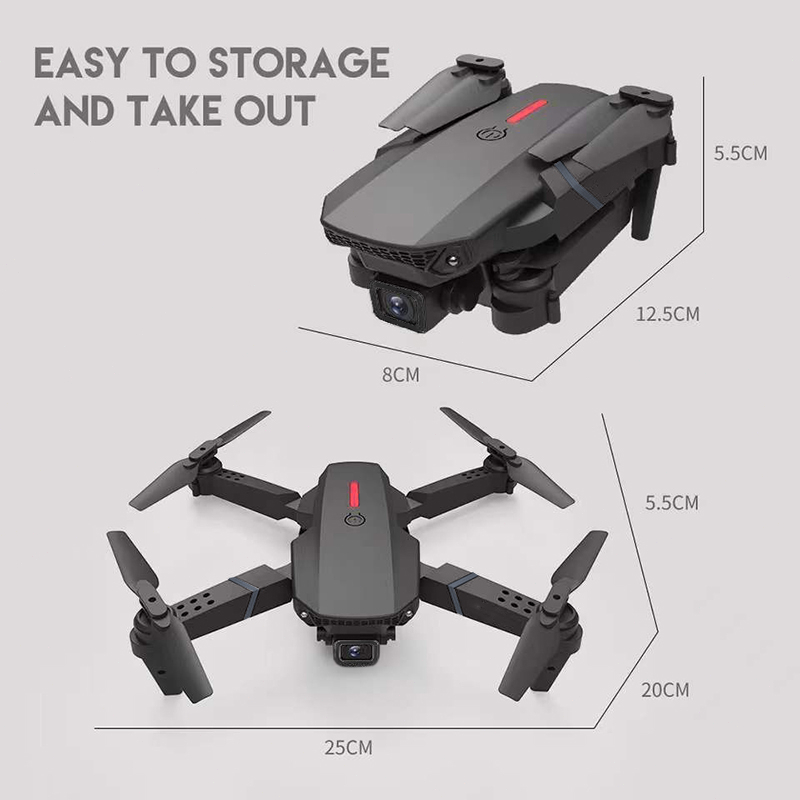 Drone E88 Pro - Stable Flight, Foldable RC Quadcopter with 4K HD Camera ...