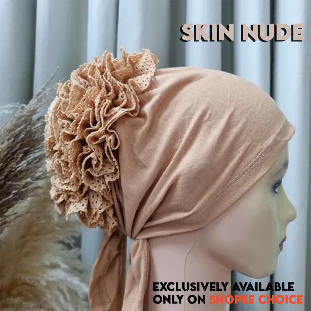 Premium Jersey Undercap with Lace – Adjustable Bun Support (Viral ...