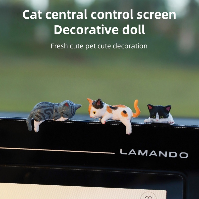 Cartoon Cat Car Interior Decor Cute Cat Computer Screen Display ...