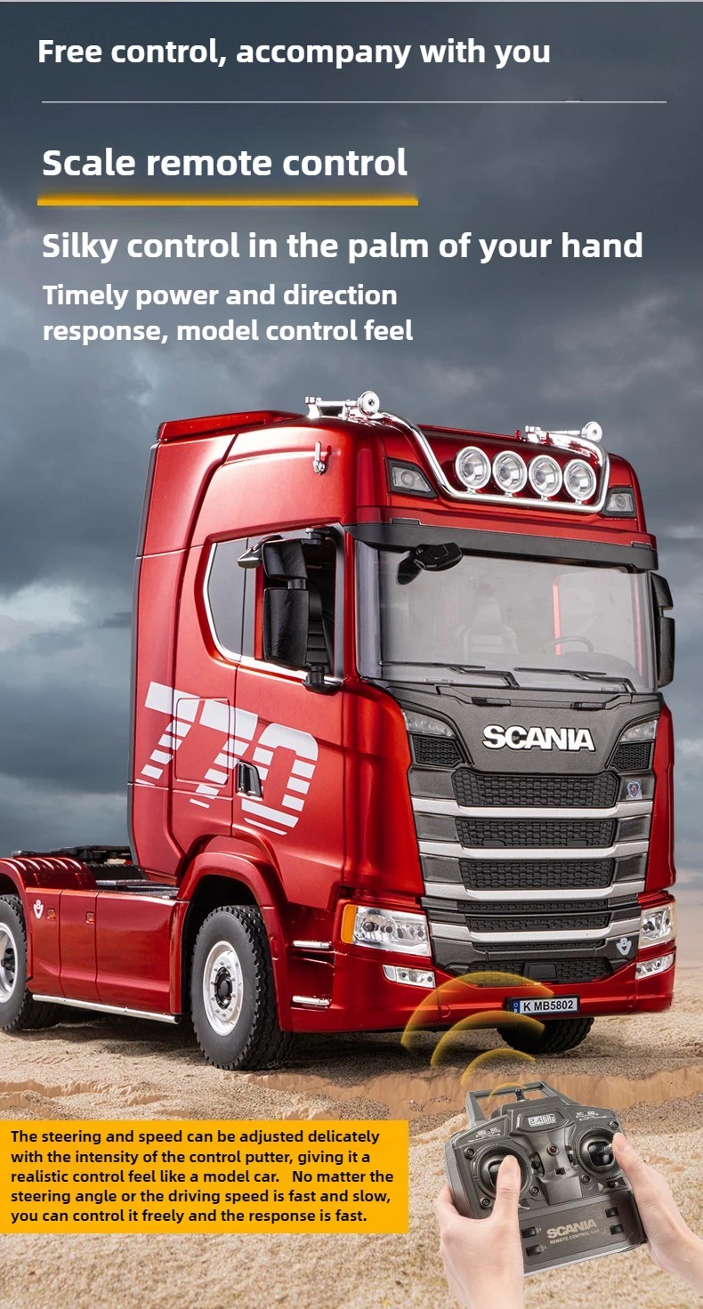 [NEW26] HUINA 1501 SCANIA 770S RC Tractor Truck 19CH Engineering ...