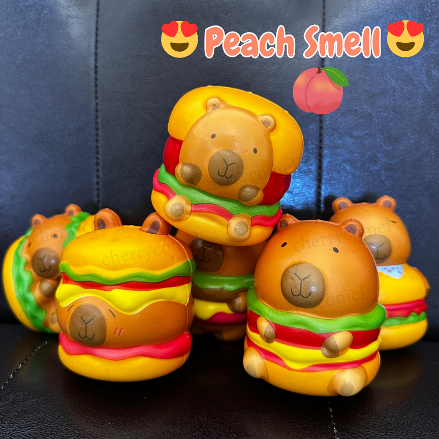 Mainan Squishy Kapibara Berbau Pic - Peach Scented Capybara Burger ...
