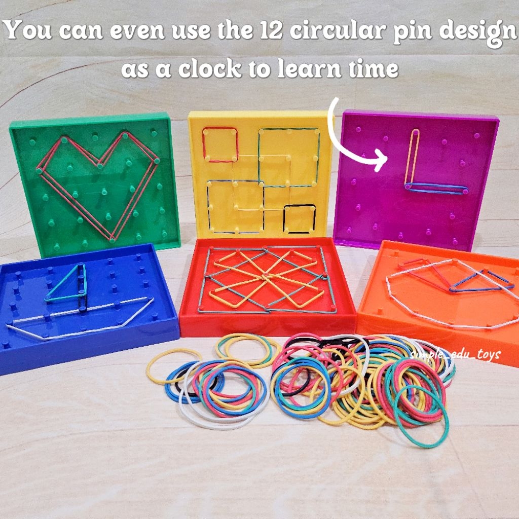 6-Pack Double-Sided Geoboard STEM Educational Toys Geometry Math ...