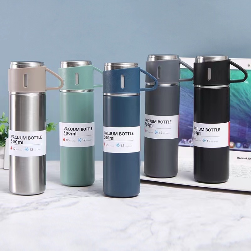 Thermos Flask Gift Set – 500ml Vacuum Flask + Cup | 304 Stainless Steel ...