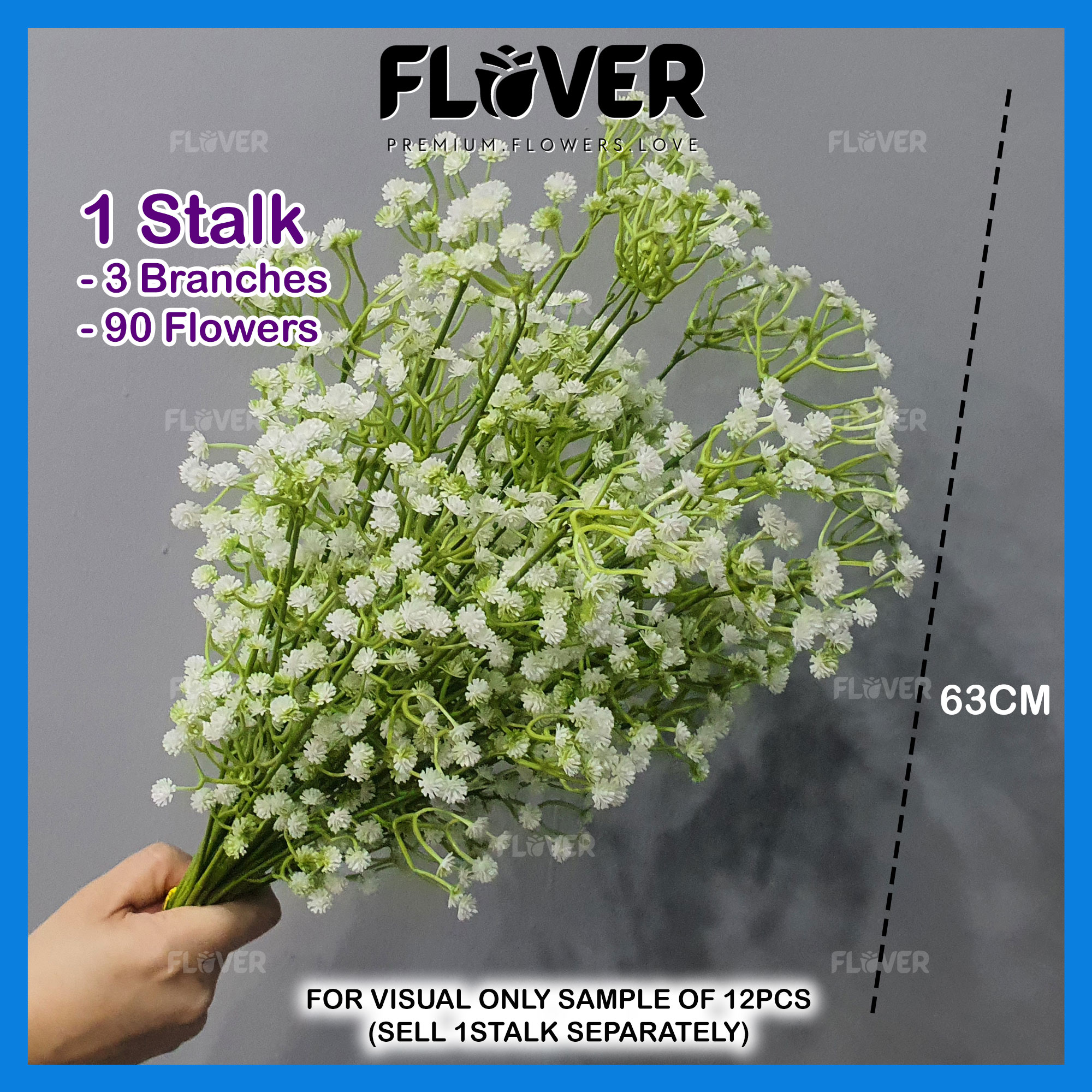 [1 Stalk] 65cm+108 Baby Breath Flowers | Gypsophila Paniculata ...