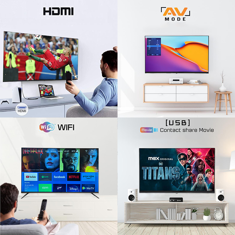 Smart TV Borderless 50inch Voice-controlled 32 43 55 inchTelevision Android WIFI youtube IQIYI ...