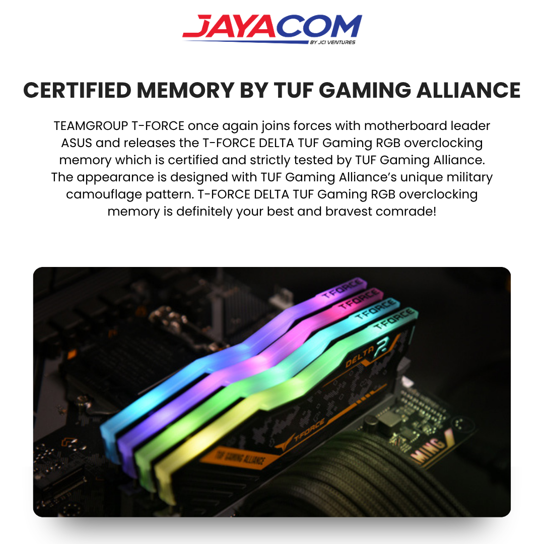 TeamGroup T-FORCE DELTA TUF Gaming Alliance RGB DDR4 3200MHz Desktop ...