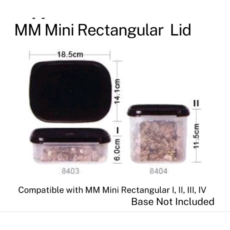 (1793) Tupperware Spare Parts MM Mini Rect Seal (Code 2101793) Cover ...
