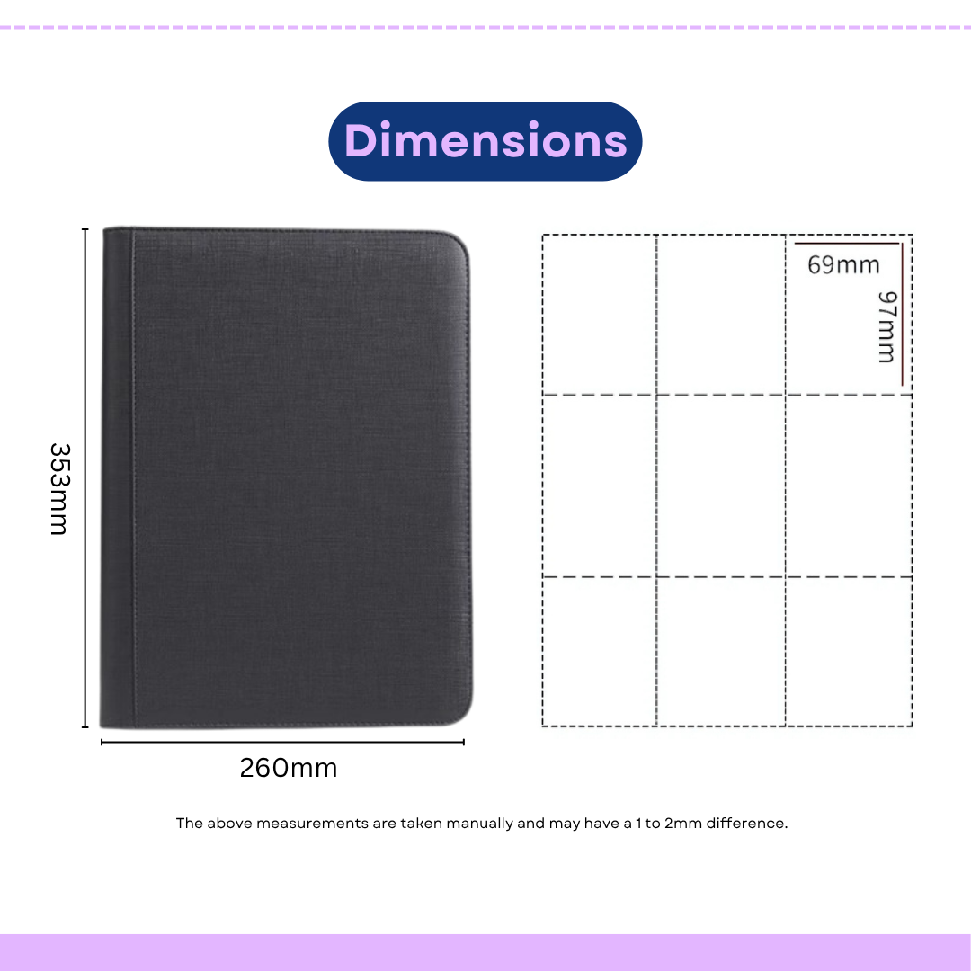 CARDVAULT PU Leather 3x3 Zipped Card Album - Premium Card Binder ...
