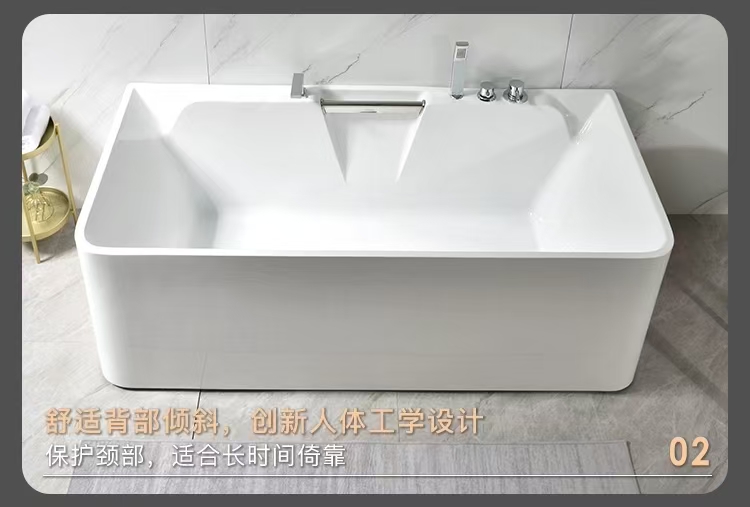 Jacuzzi Bathtub Tab Mandi Relaxing Massage Rectangle Free Standing Safe ...