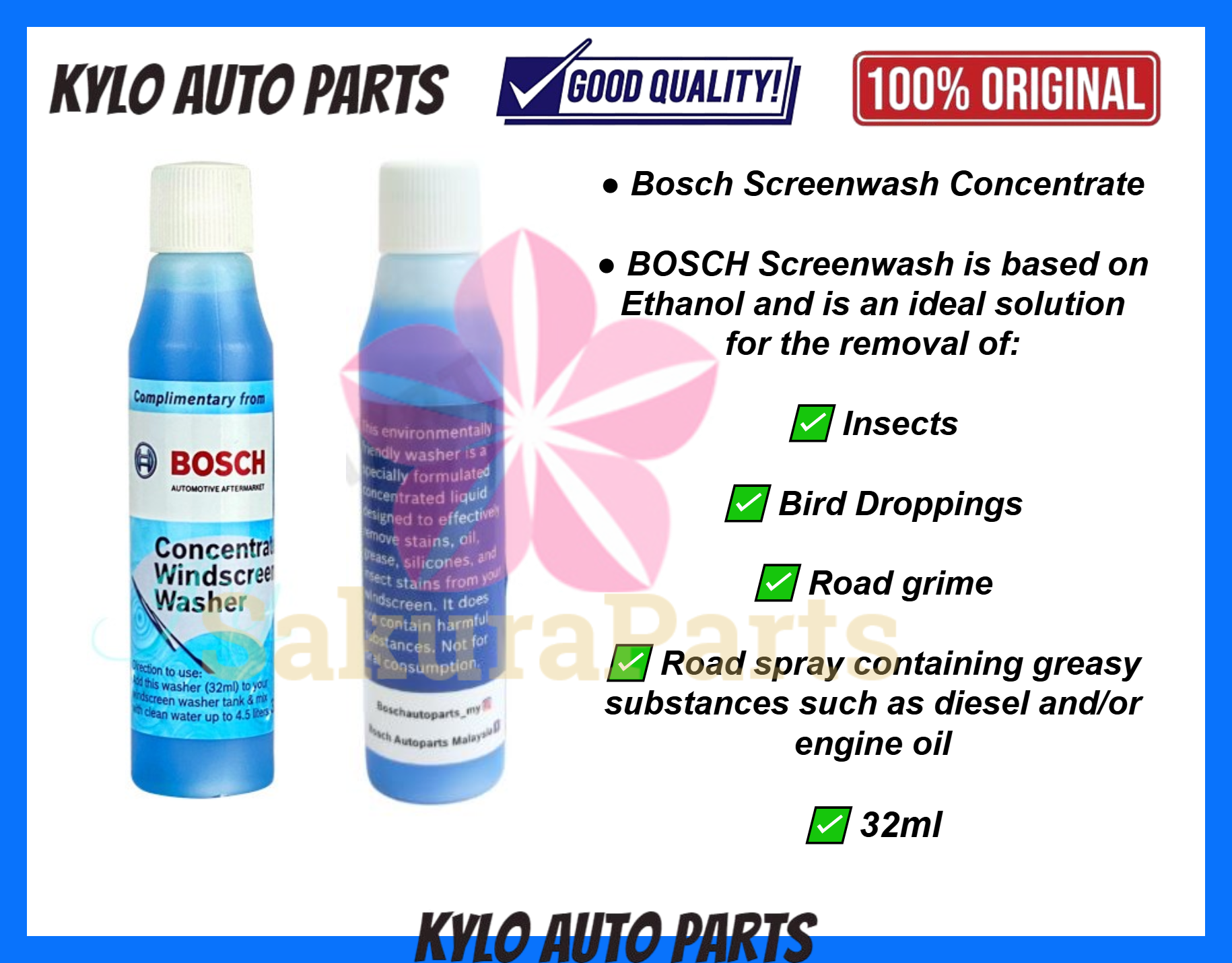 BOSCH Concentrate Windscreen Washer / Windscreen Cleaner 32ml | Shopee ...