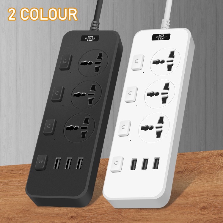 Power Socket Extension (TB-T14) - 3 Socket & 3 USB Ports, 2-Meter UK ...