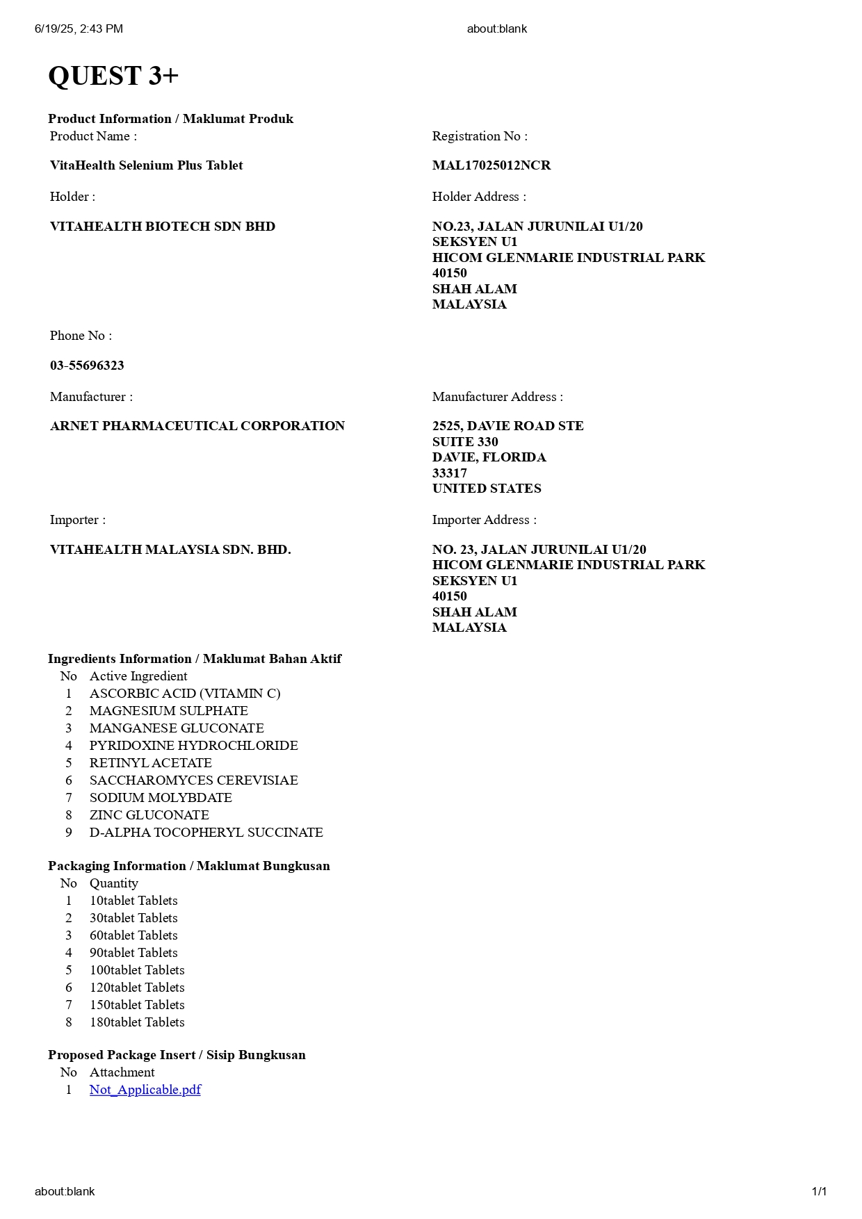 VitaHealth Selenium Plus [Exp 9/2026] | Shopee Malaysia