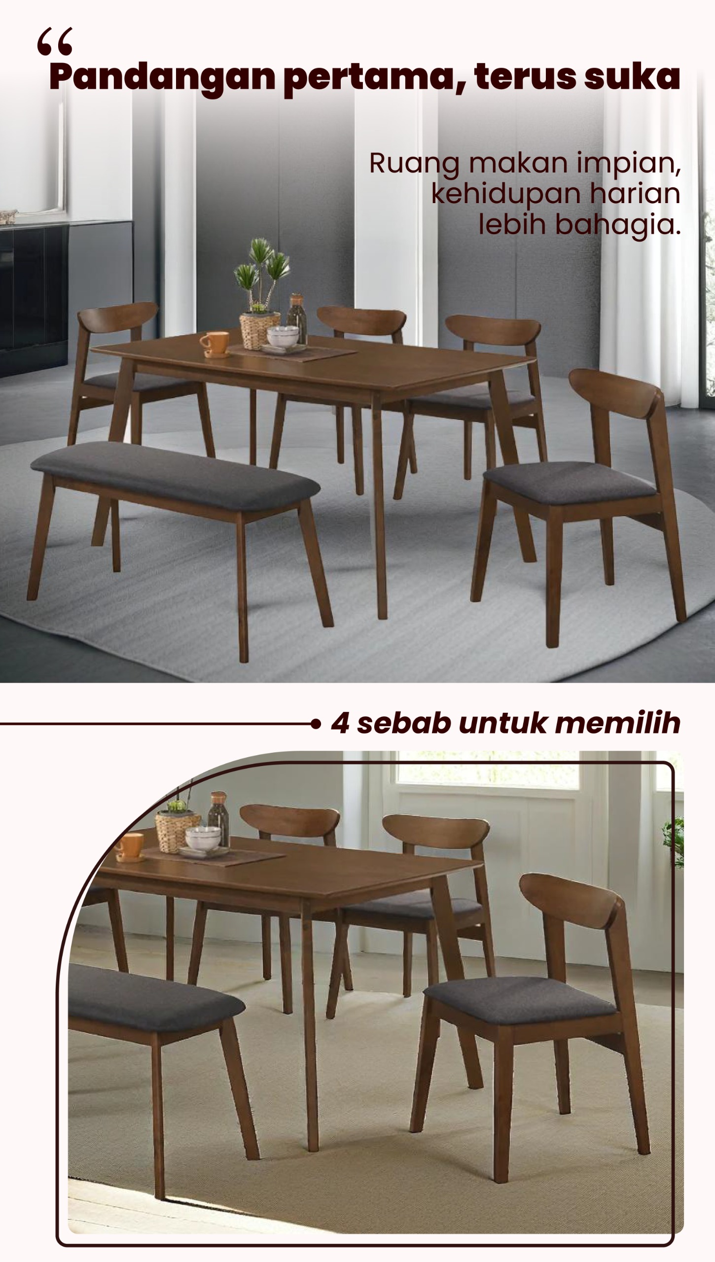 【PROMOSI KILANG】meja makan murah_meja makan minimalis_meja makan kayu ...